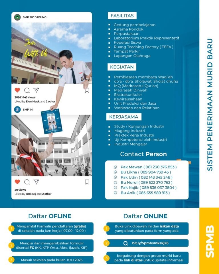 SMK Sunan Kalijogo Jabung Mulai SPMB 2026/2027, Siap Cetak Siswa Vokasi ...